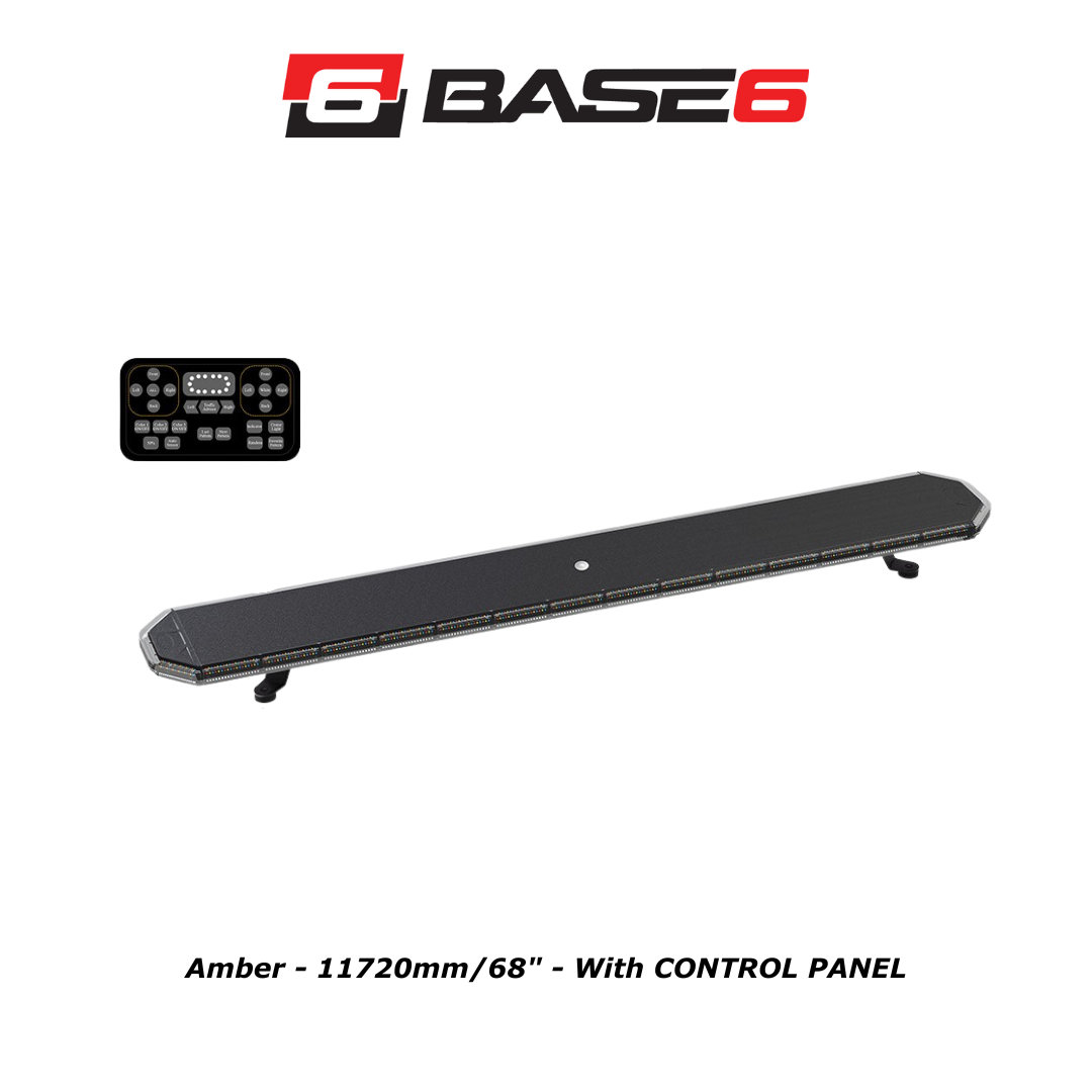 BASE6 Guardian Light Bar Amber - 1720mm/68" C- /W CONTROL PANEL